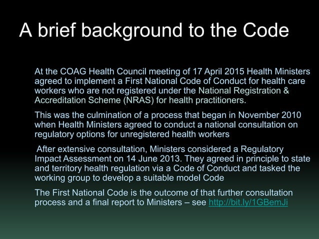 National code of conduct 19052015 | PPT