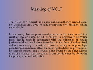 National company law tribunal yashree dixit | PPTX