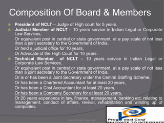 National company law tribunal — NCLT in comapnies bill 2013 Provisions ...