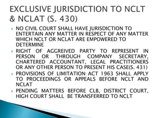 NATIONAL COMPANY LAW TRIBUNAL (NCLT) - Copy (1).pptx