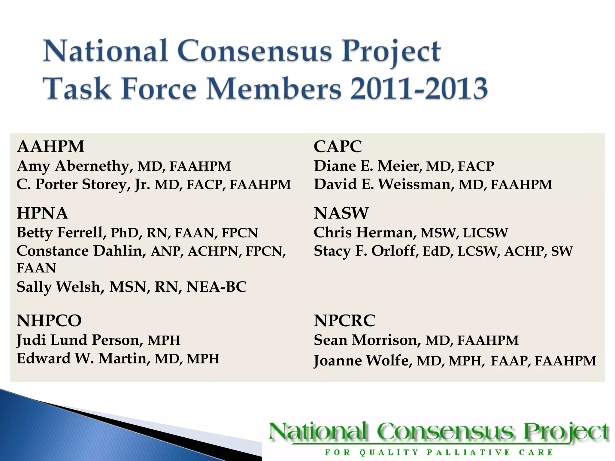 National Consensus Project Clinical Practice Guidelines Dissemination | PPT