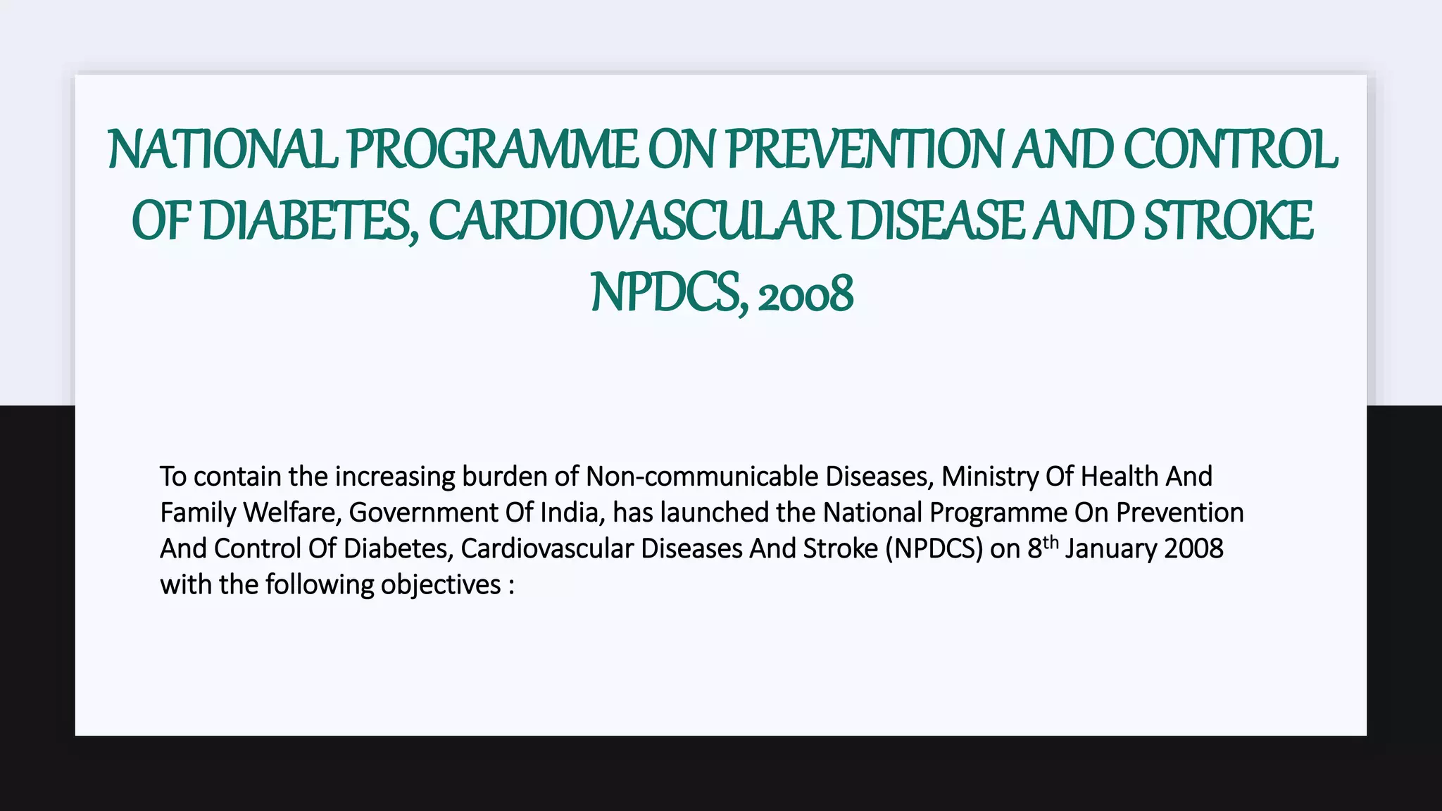 National control programme for diabetes | PPTX