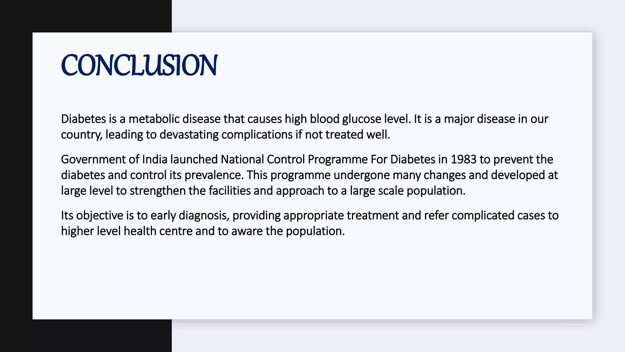 National control programme for diabetes | PPTX