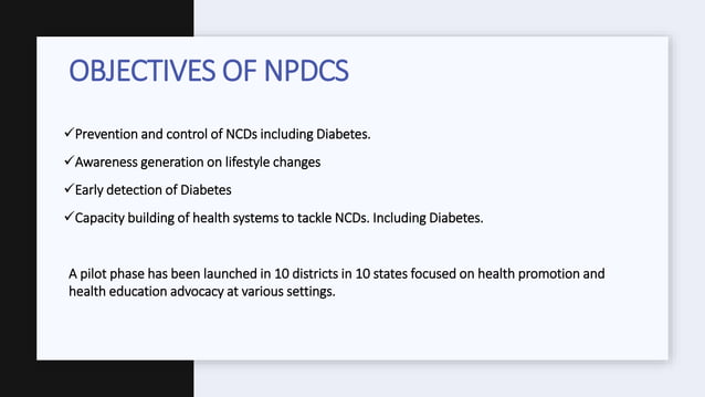 National control programme for diabetes | PPTX | Endocrine and ...