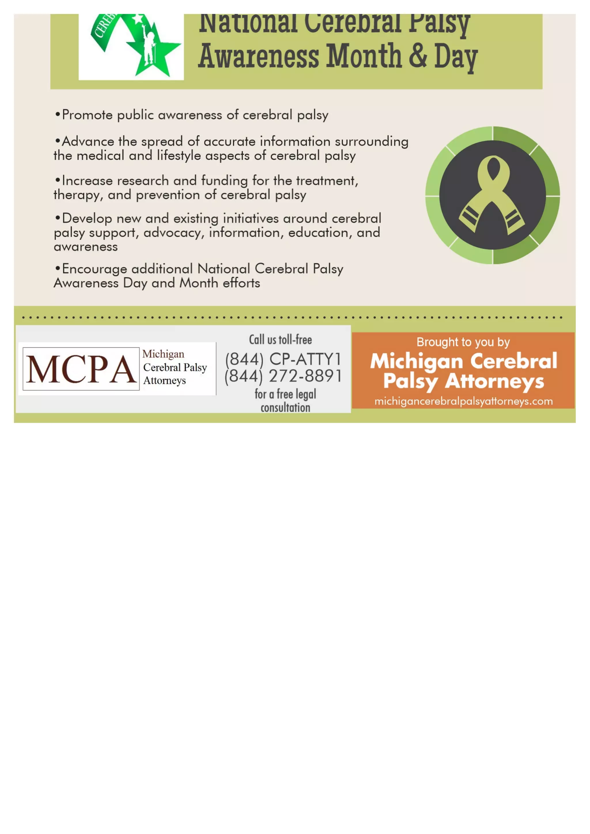 National Cerebral Palsy (CP) Awareness Month (Infographic) | Michigan ...