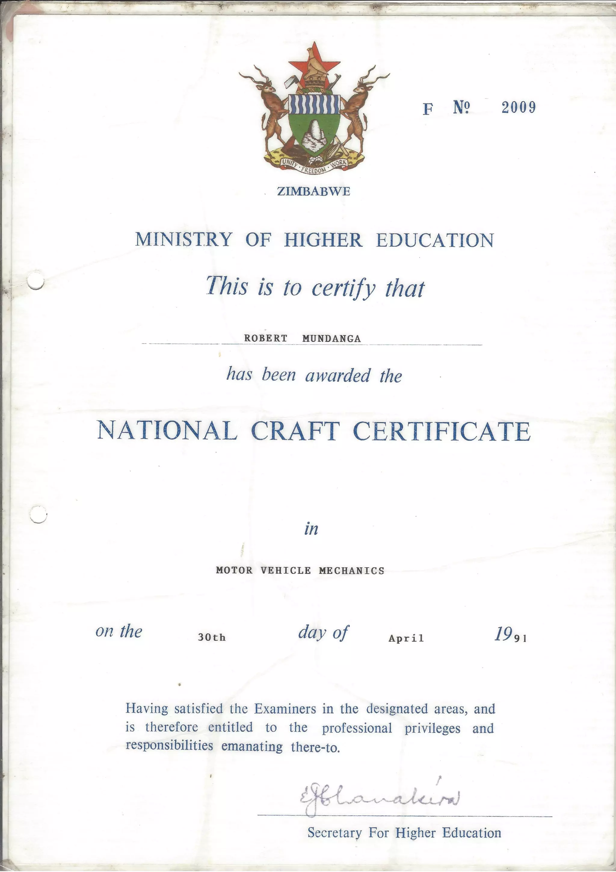 National craft certificate | PDF