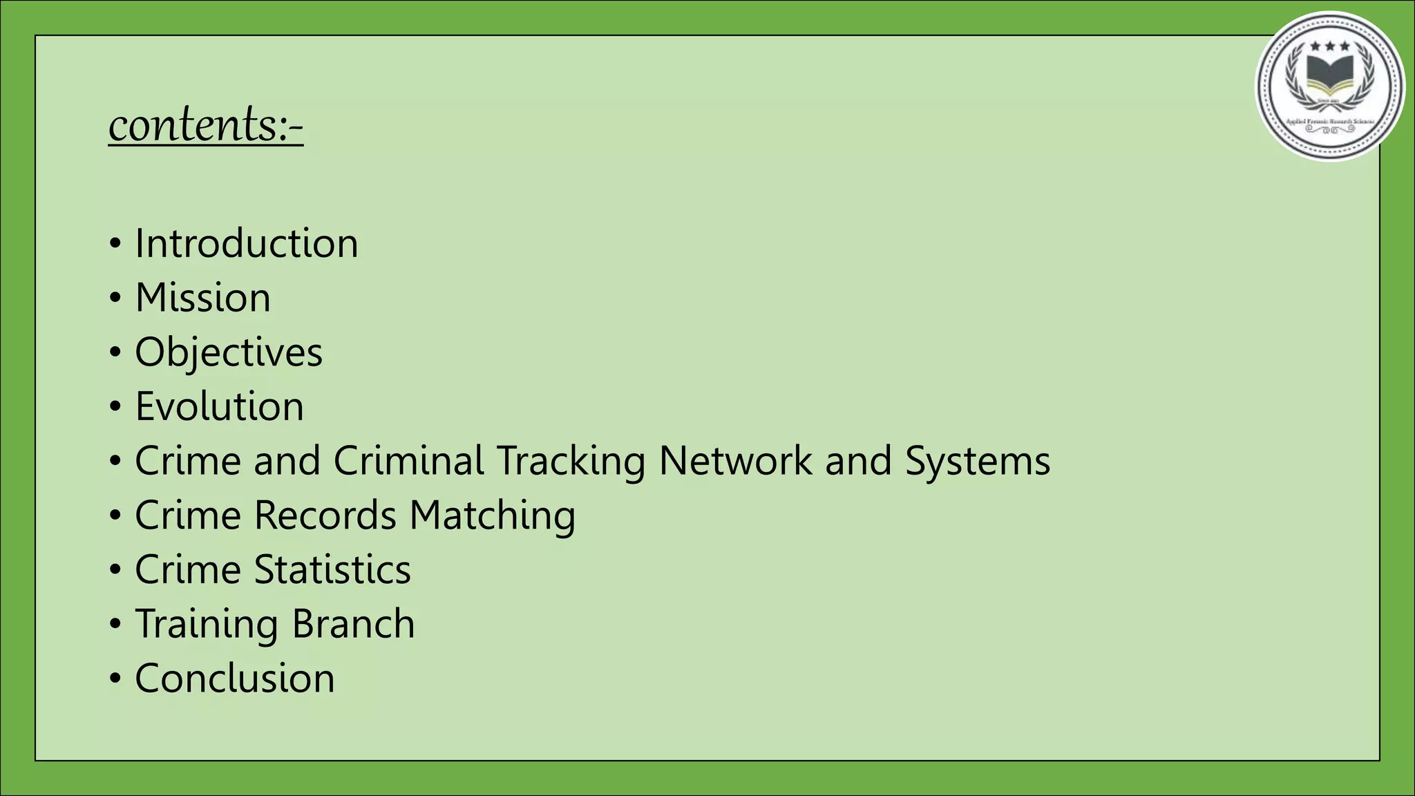 National Crime Record Bureau | PPTX