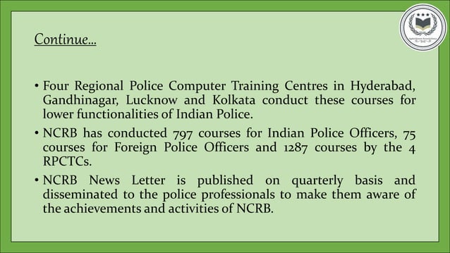 National Crime Record Bureau | PPTX | Databases | Computer Software and ...