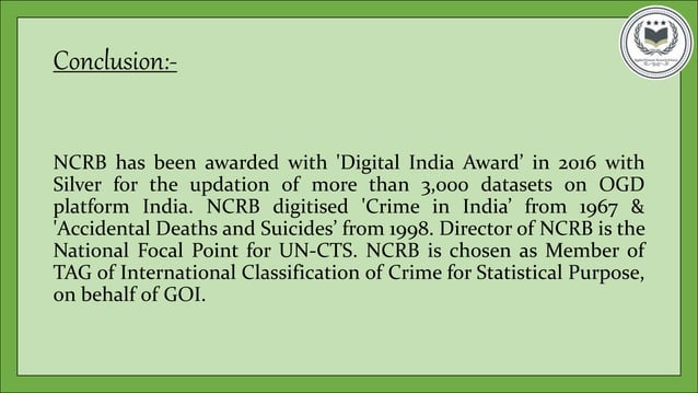 National Crime Record Bureau | PPTX | Databases | Computer Software and ...