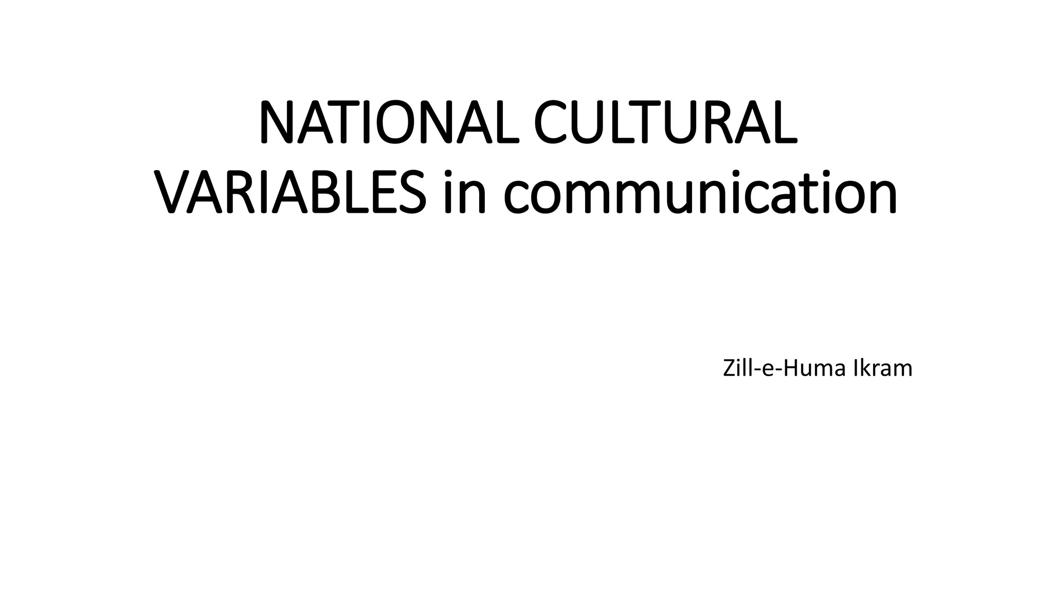 National cultural variables in business communication | PPTX