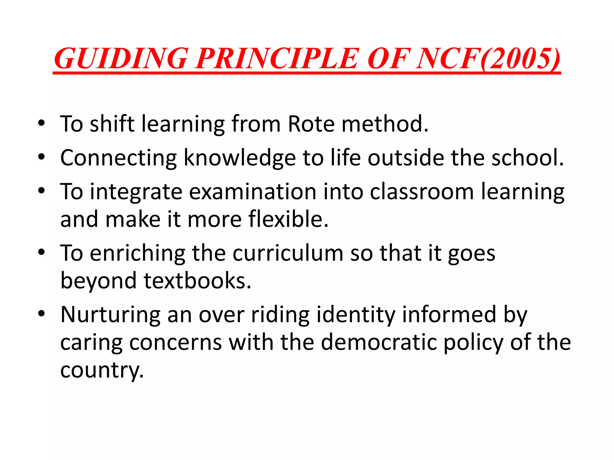 National curriculum framework(2005) | PPTX