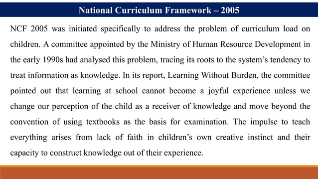National Curriculum Frameworks - 2005 | PPTX