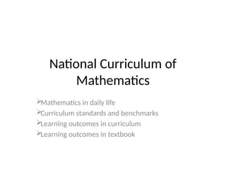 National Curriculum of Mathematics. for schools pptx | PPT