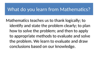 National Curriculum of Mathematics. for schools pptx | PPTX