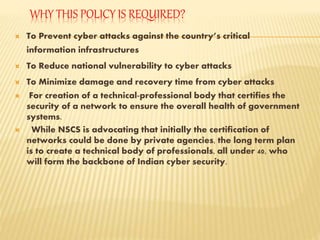 National cyber security policy final | PPTX