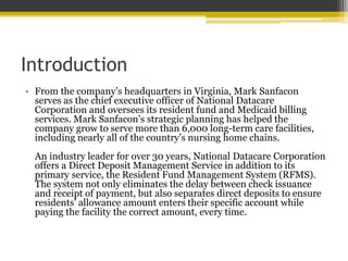 National Datacare Corporation - Electronic Transactions and Reports | PPTX