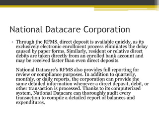 National Datacare Corporation - Electronic Transactions and Reports | PPTX