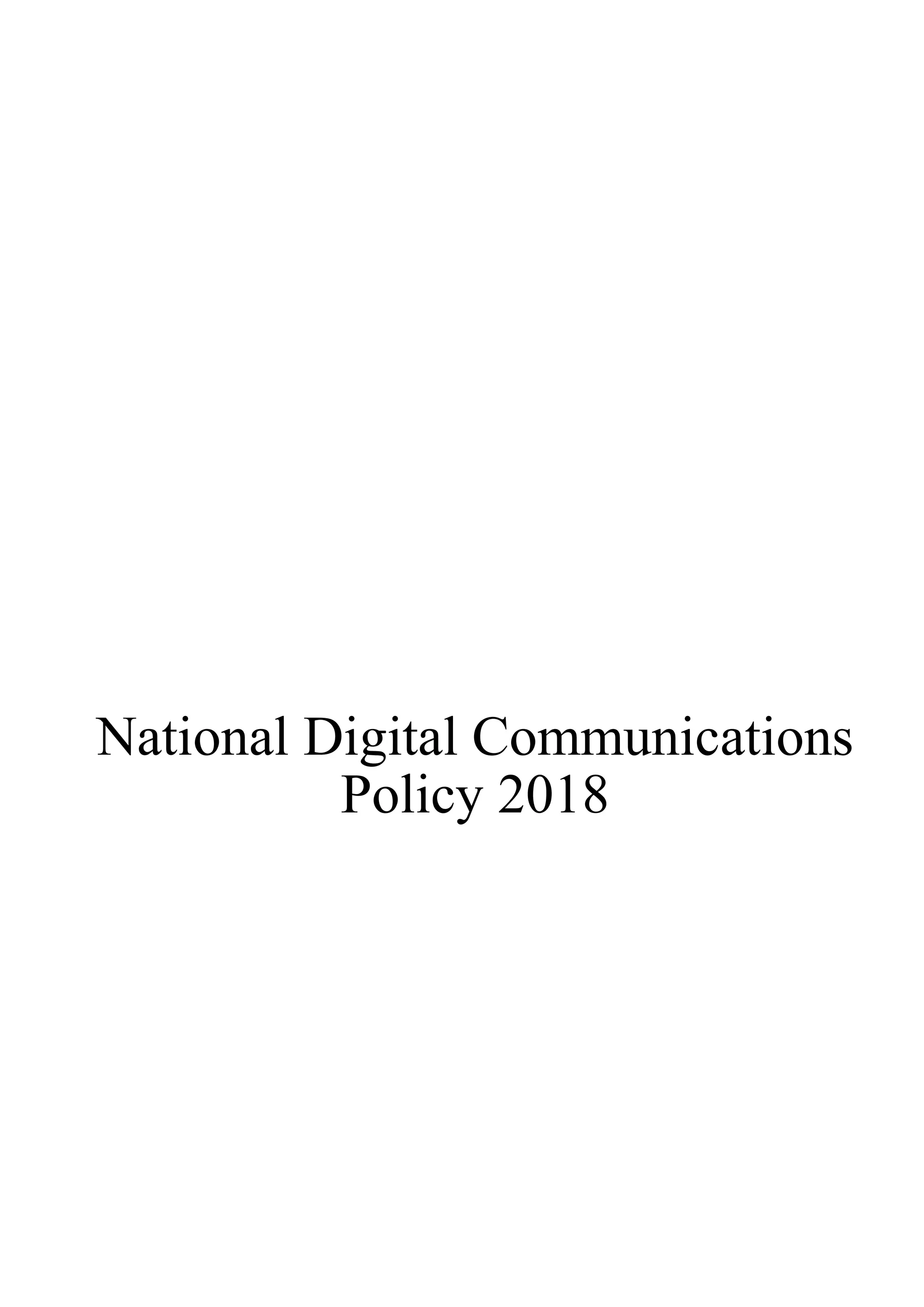 National digital communication policy 2018 | PDF