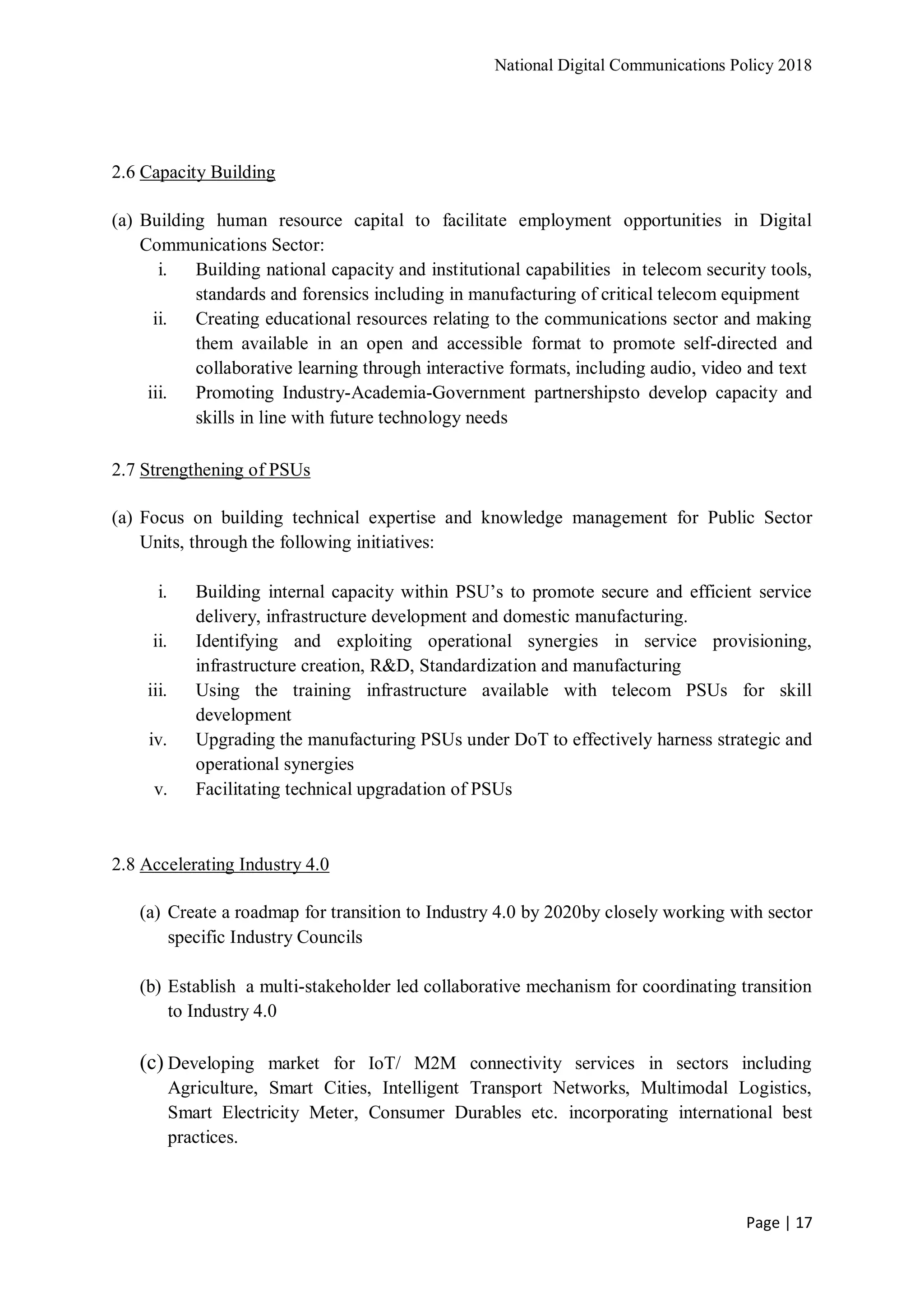 National digital communication policy 2018 | PDF