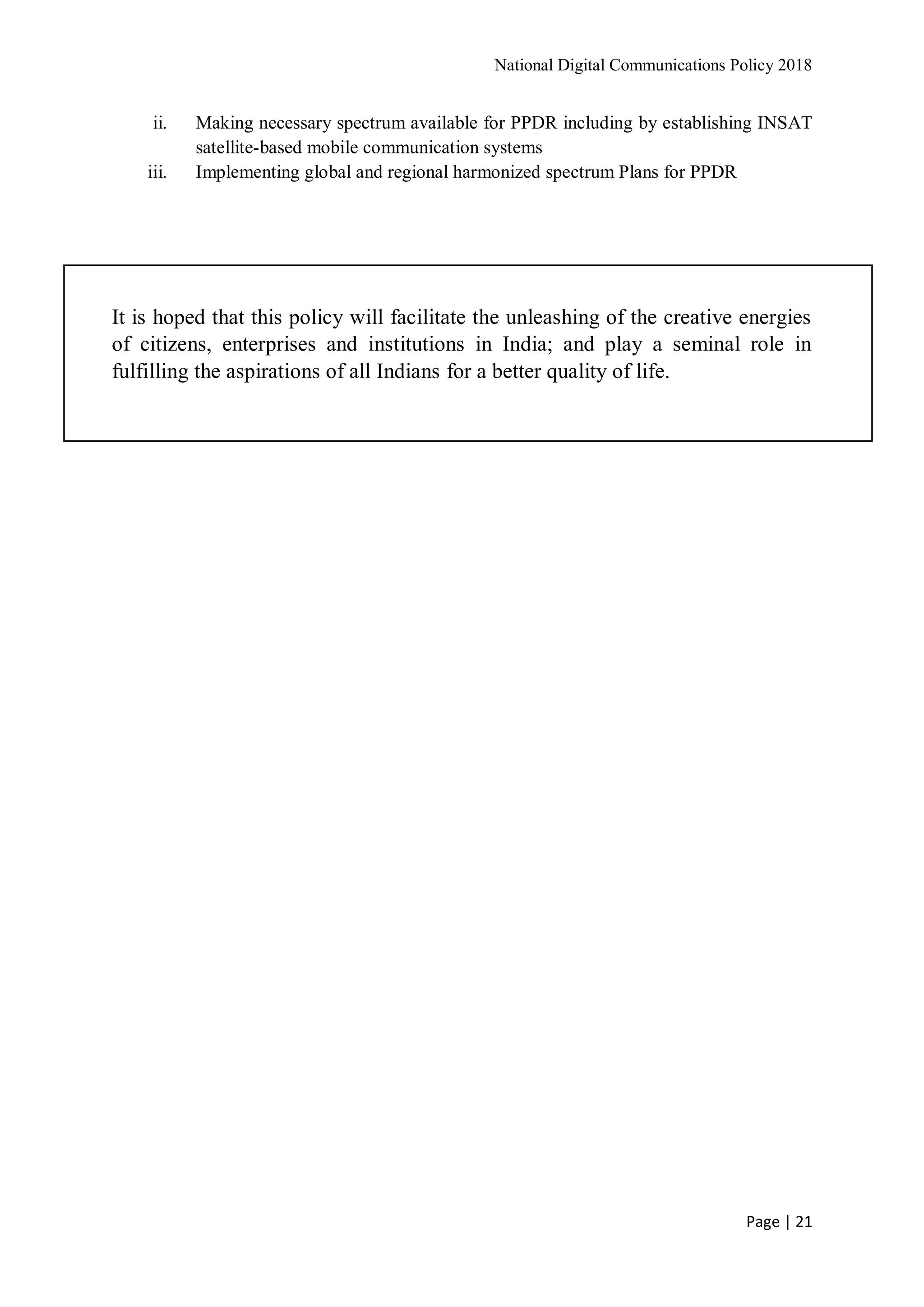 National digital communication policy 2018 | PDF