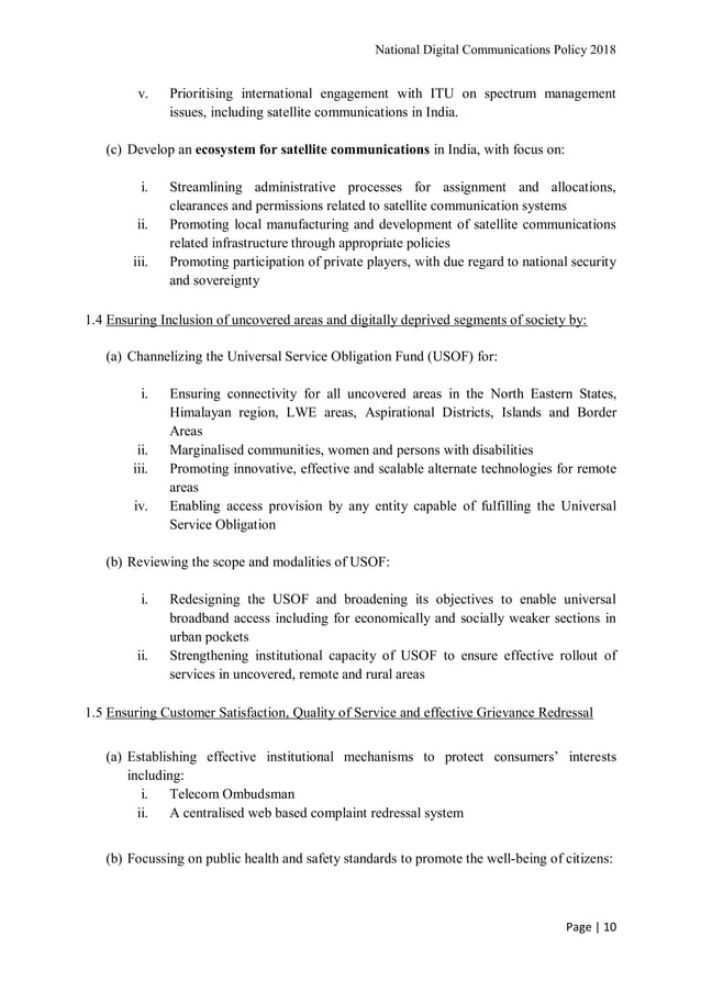 National digital communication policy 2018 | PDF
