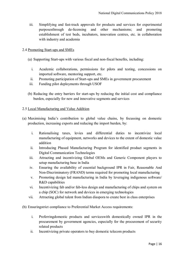 National digital communication policy 2018 | PDF