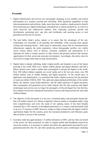 National digital communication policy 2018 | PDF