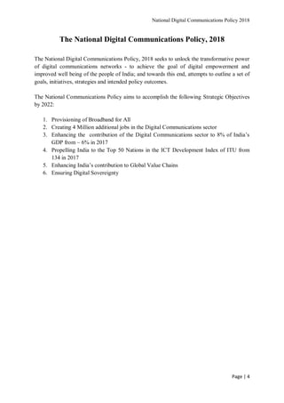 National digital communication policy 2018 | PDF