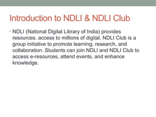 Comprehensive Guide to National Digital Library of India and NDLI Club ...