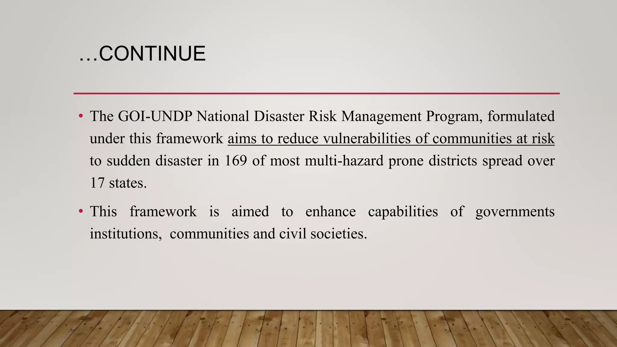 National disaster management framework 2005 | PPTX