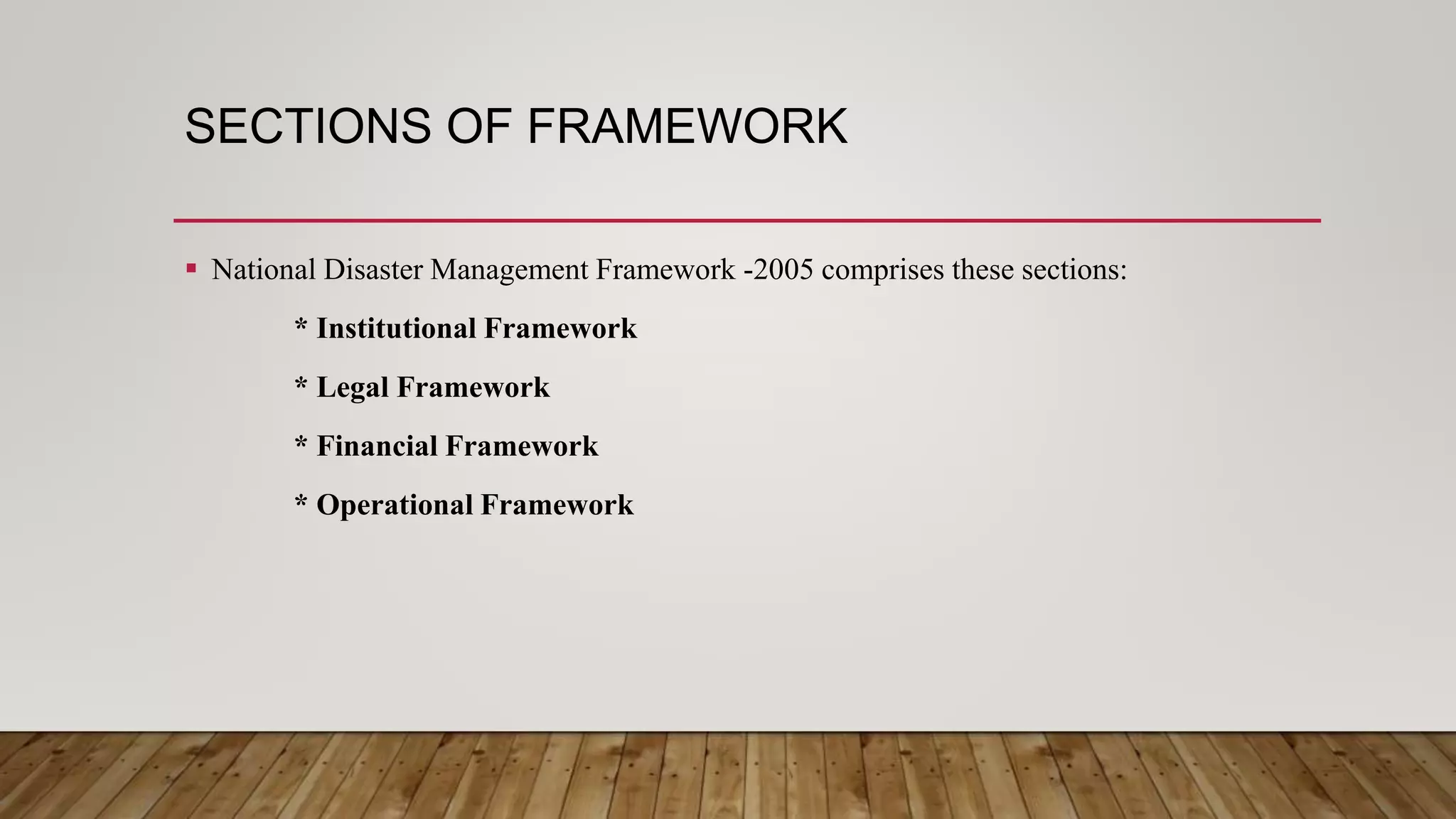National disaster management framework 2005 | PPTX