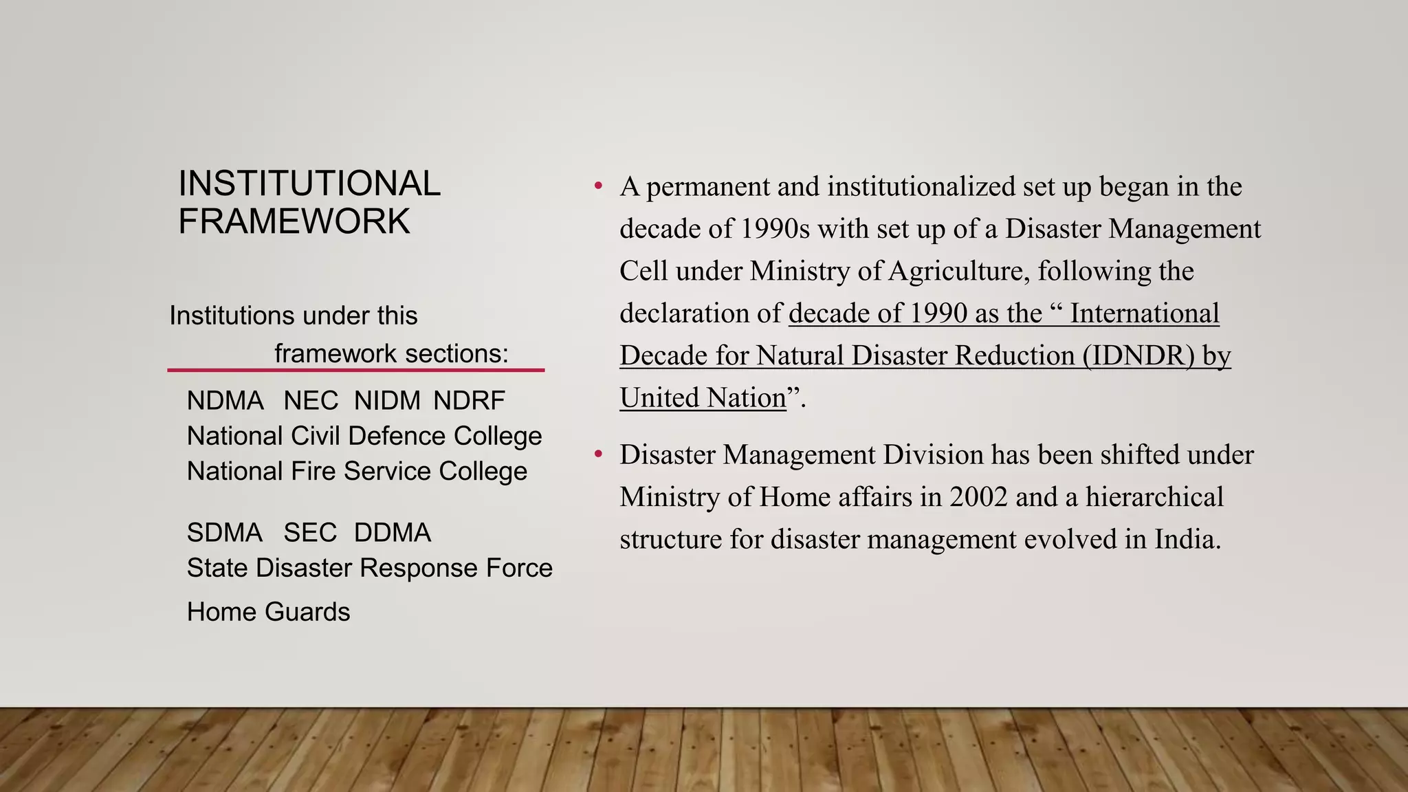 National disaster management framework 2005 | PPTX