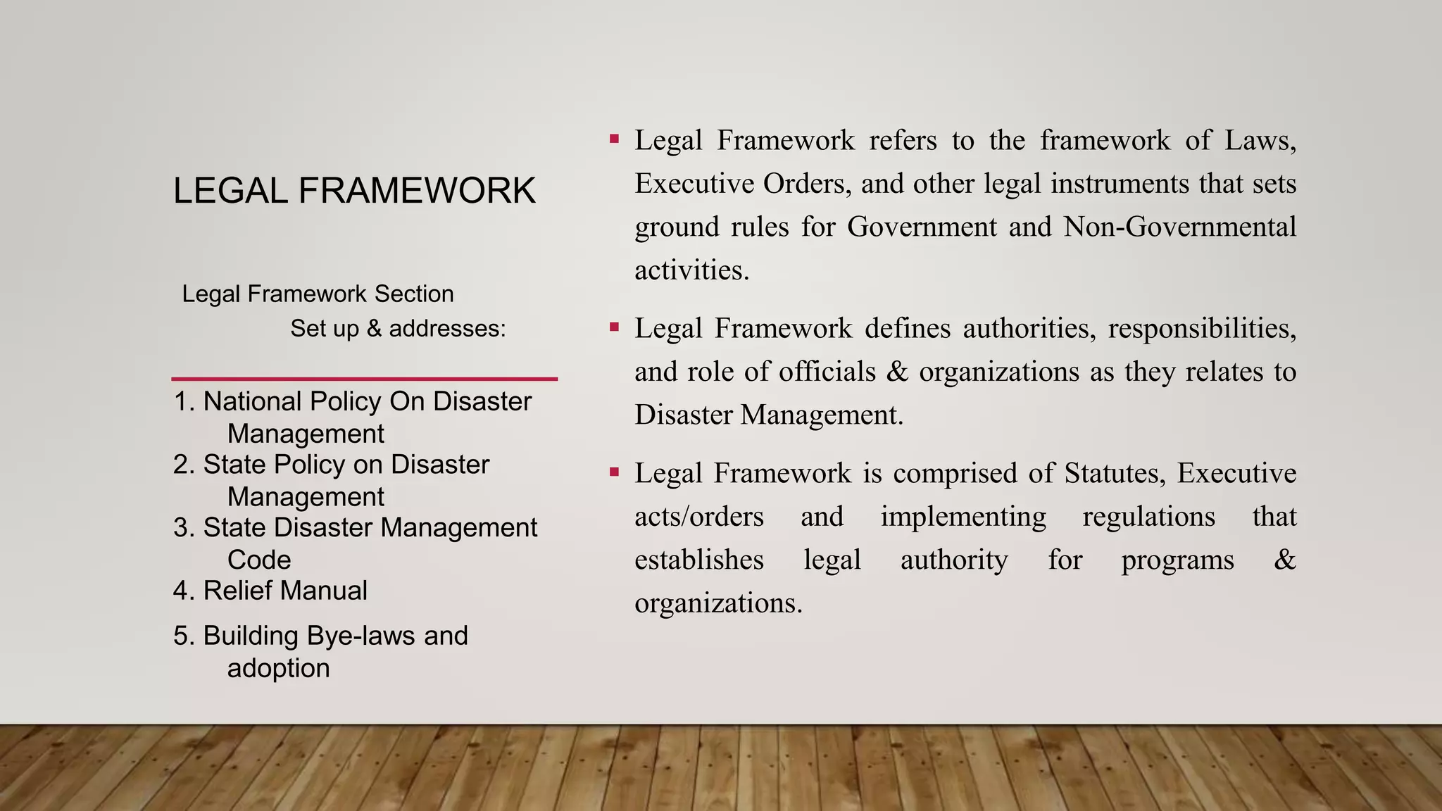 National disaster management framework 2005 | PPTX
