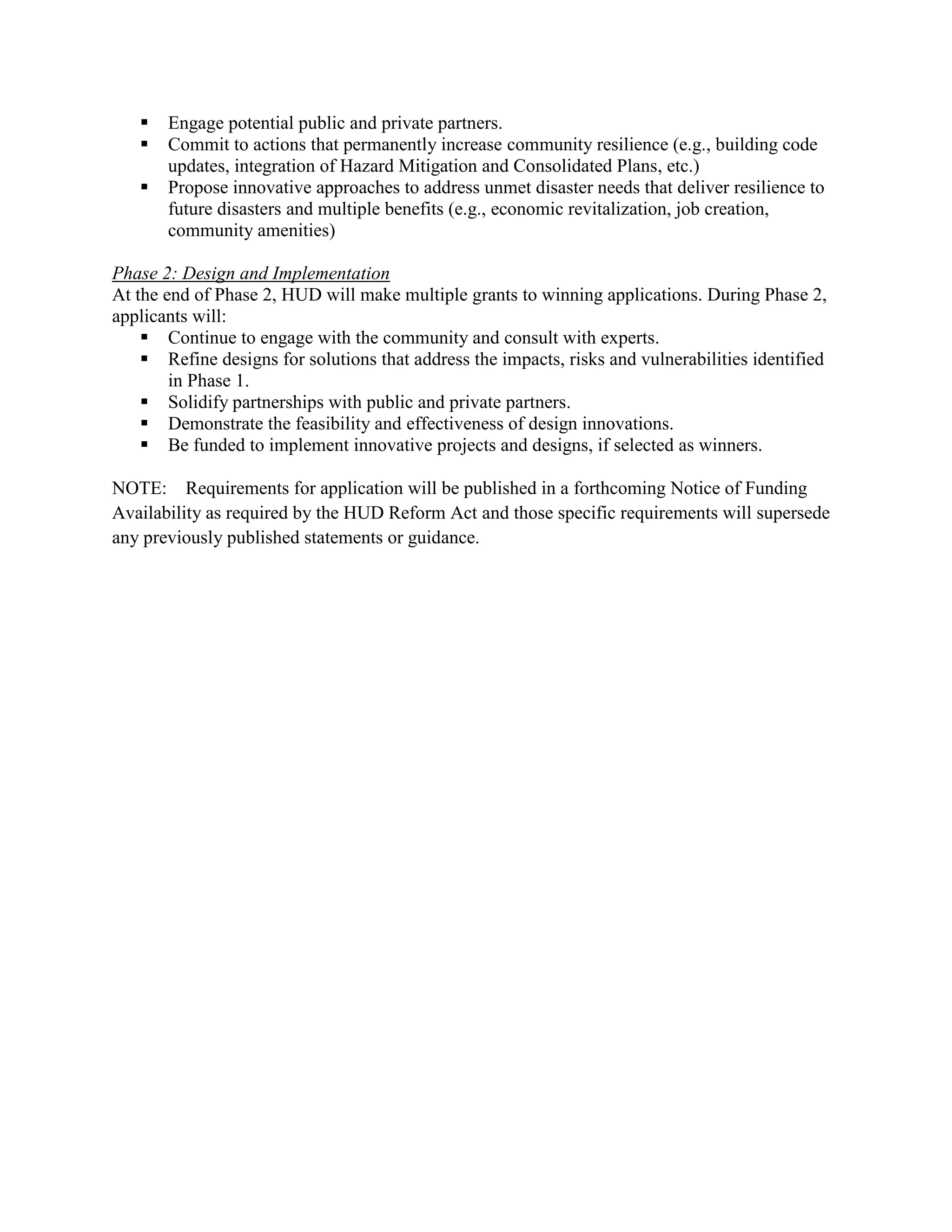 National Disaster Resilience Competition - Fact Sheet | PDF