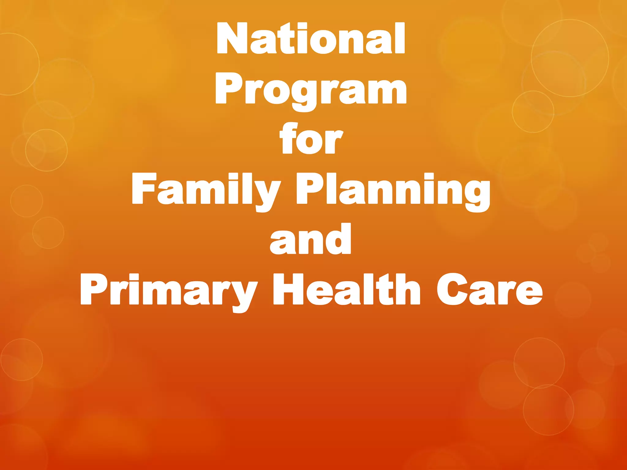 National disease control program | PPTX