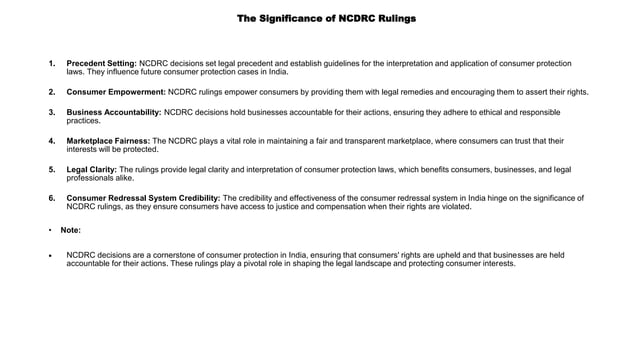National Dispute Redressal Commission under Consumer Protection.pptx ...