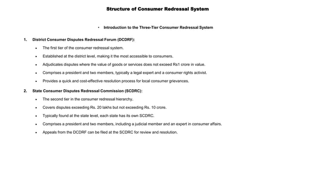 National Dispute Redressal Commission under Consumer Protection.pptx ...