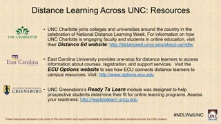 National Distance Learning Week 2015 Across the UNC System | PPT