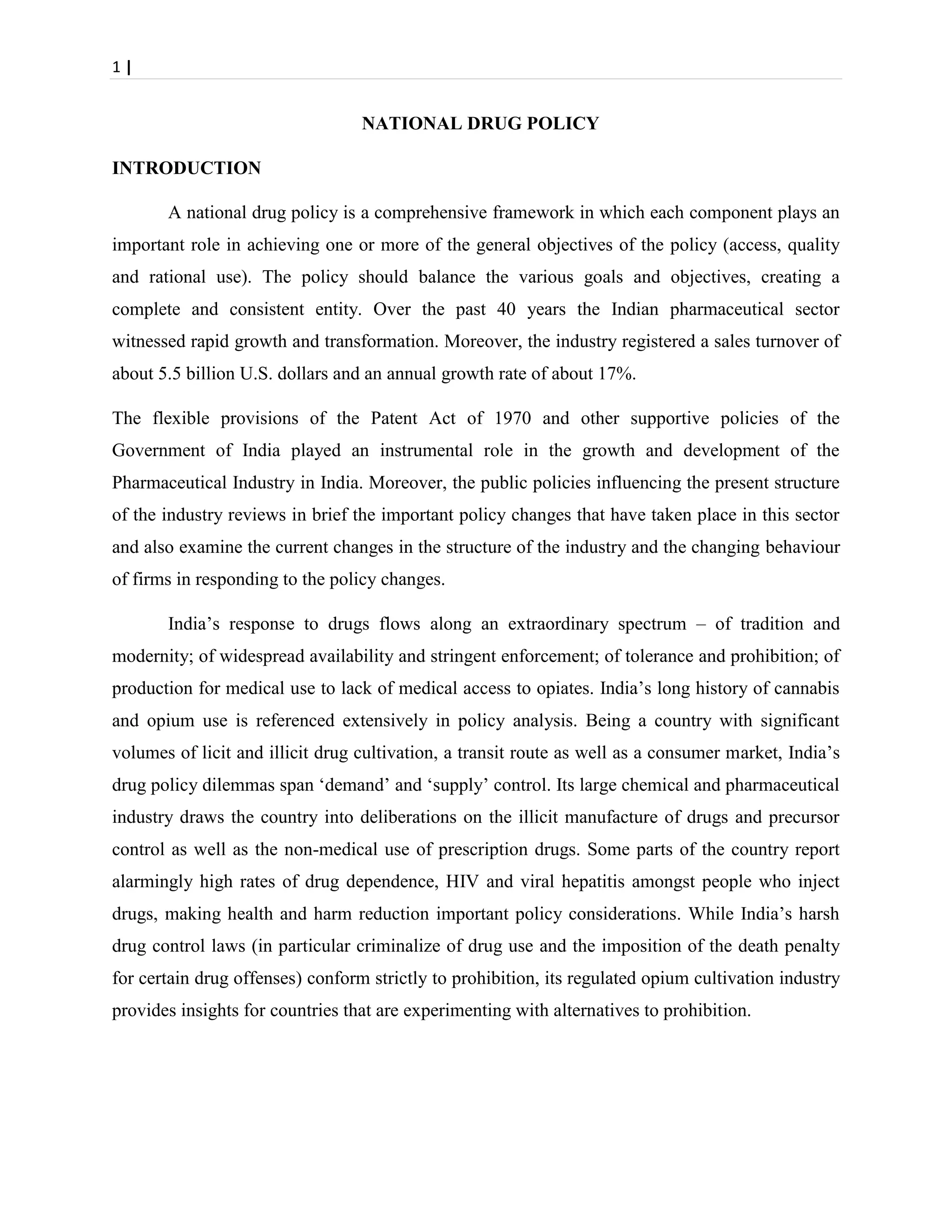 National Drug Policy | PDF