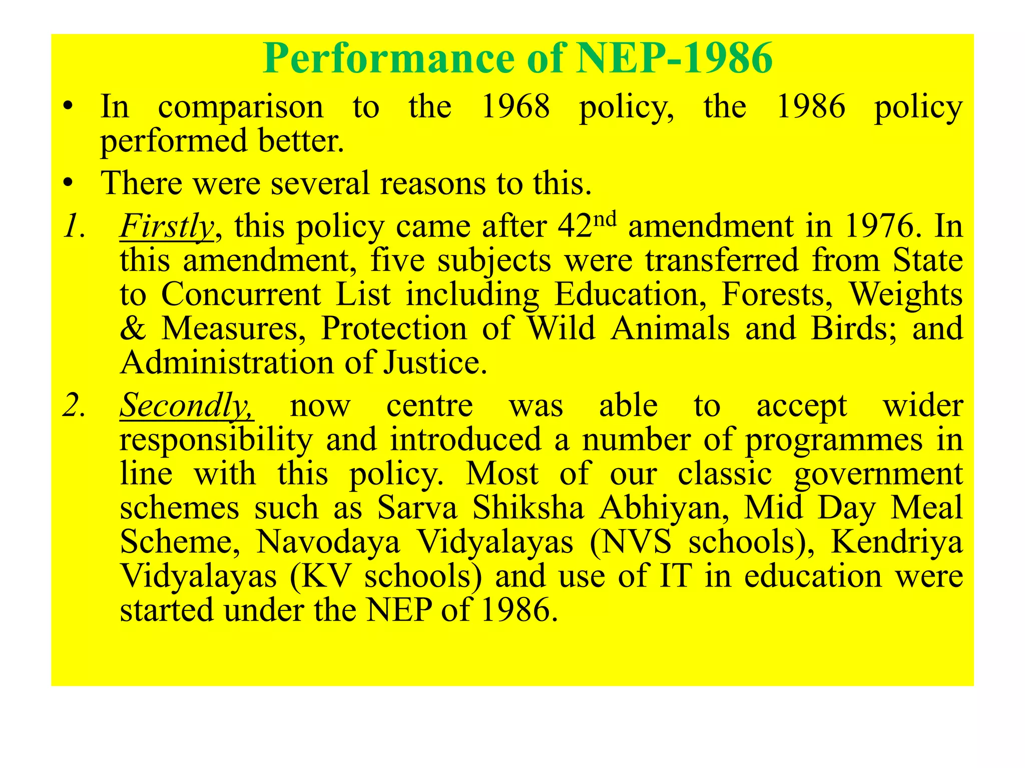 National education policy 1968 & National education policy-1986 by MUDASIR AMIN | PDF