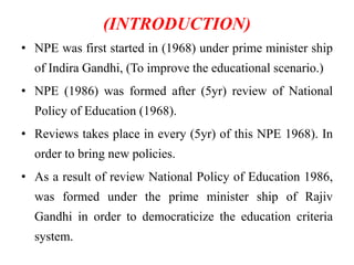 National education policy(1986) | PPTX