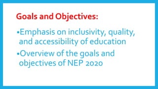 National Education Policy 2020 - By: AMIT KUMAR YADAV | PPTX