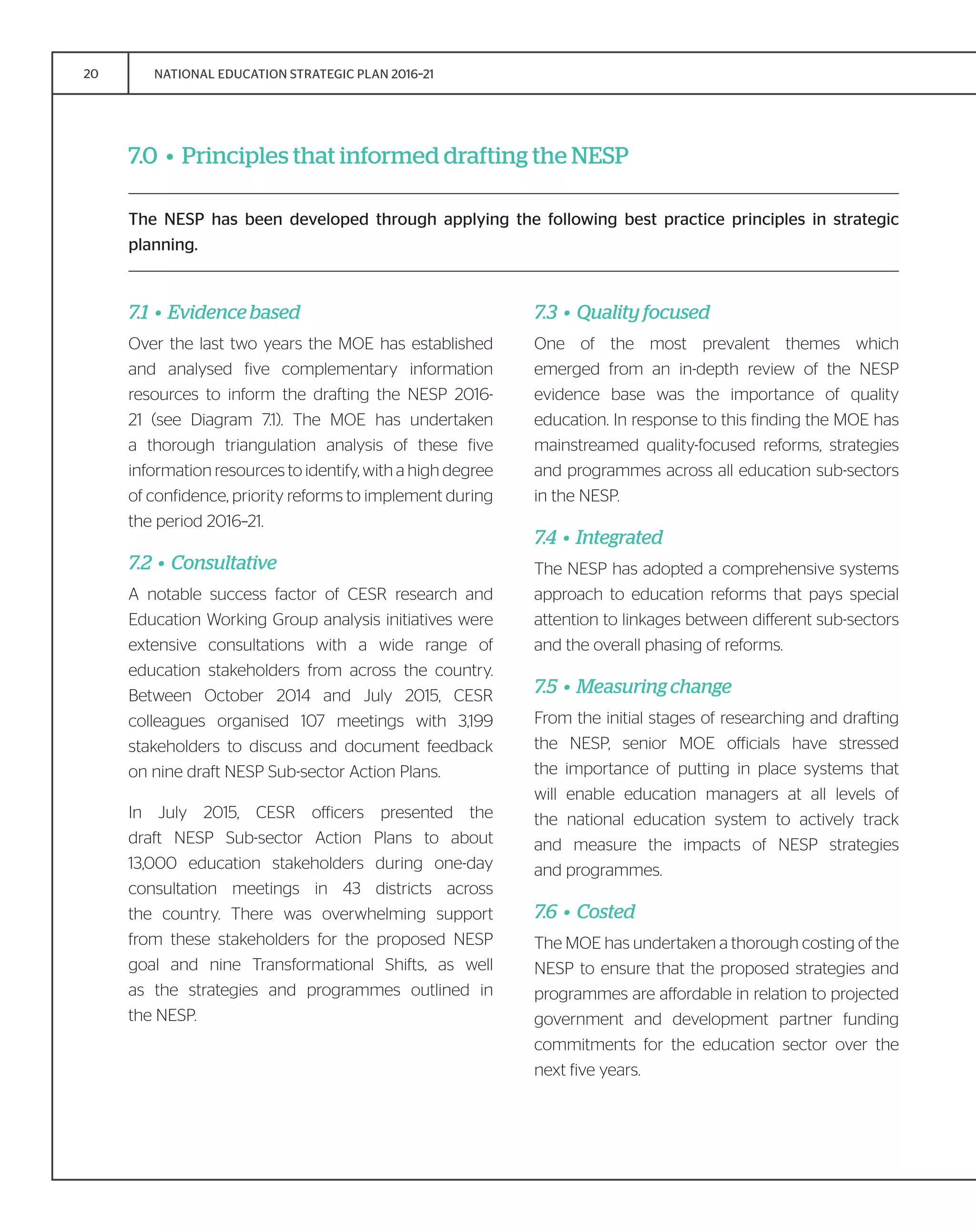 National Education Strategic plan 2016-21 Summary and Dr Thein Lwin ...