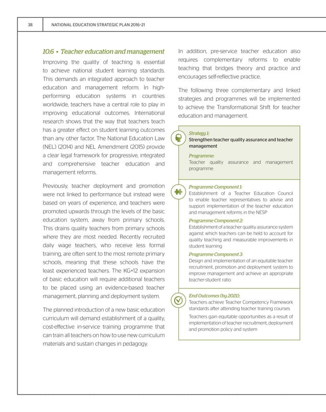 National Education Strategic plan 2016-21 Summary and Dr Thein Lwin ...