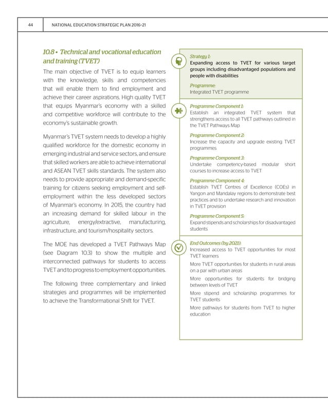 National Education Strategic plan 2016-21 Summary and Dr Thein Lwin ...
