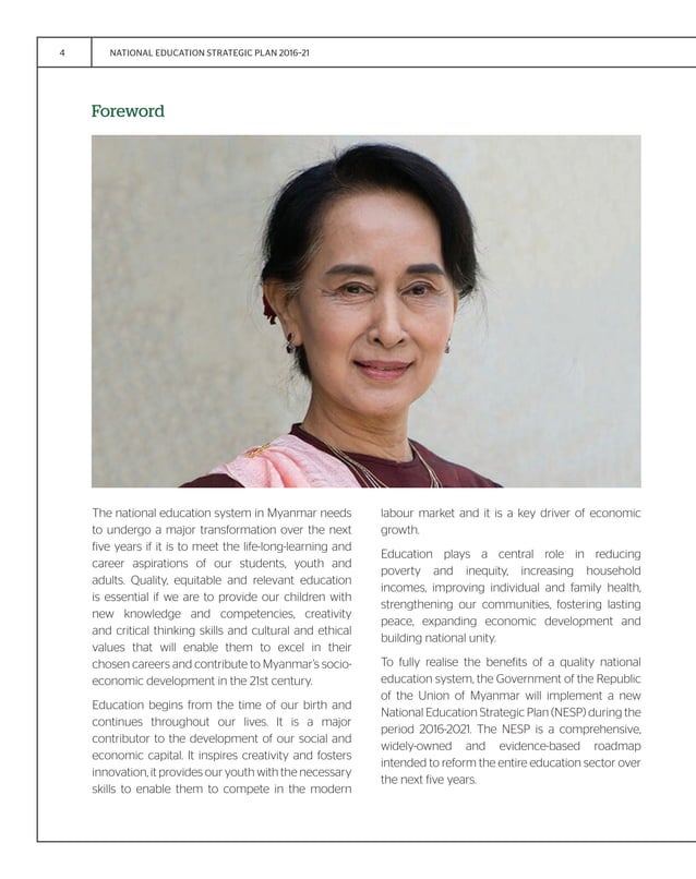 National Education Strategic plan 2016-21 Summary and Dr Thein Lwin ...
