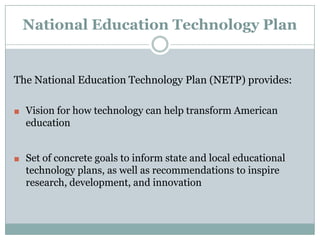 National education technology plan 5 2010 | PPTX