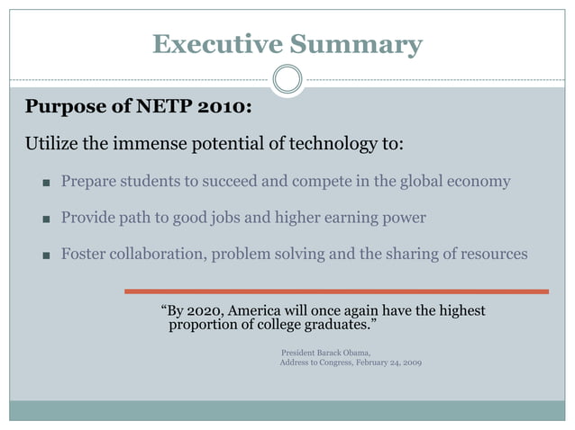 National education technology plan 5 2010 | PPTX