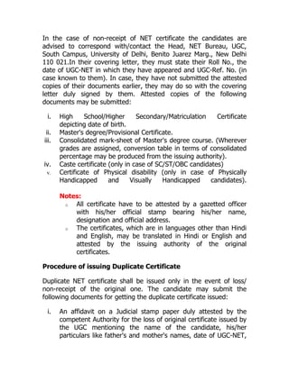 National Eligibility Test | DOC