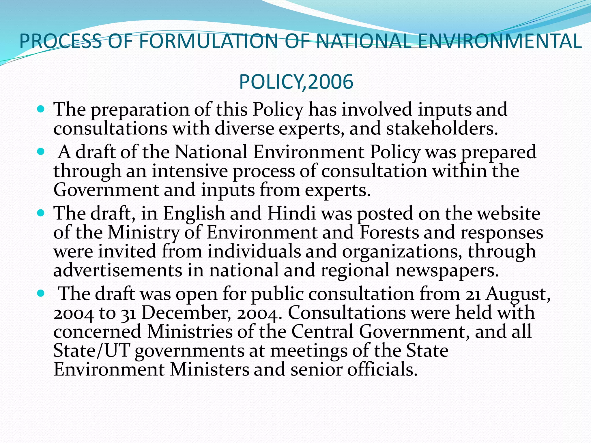 National environmental policy, 2006 | PPTX